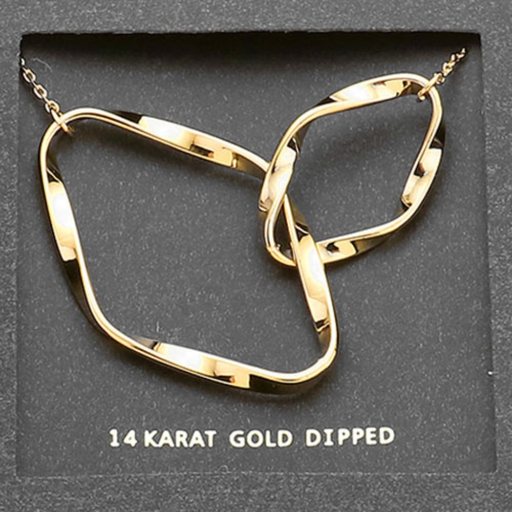 14k Gold Abstract Pendant Necklace - Gem